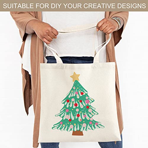 Joywell Linen Tote Bags Super Durable Reusable Grocery 5 Pack Shopping Bag Natural Cloth Blank Large Tote Bags Machine Washable Women Fashionable Crafts White Bag Suitable for DIY Gift Activity Beige