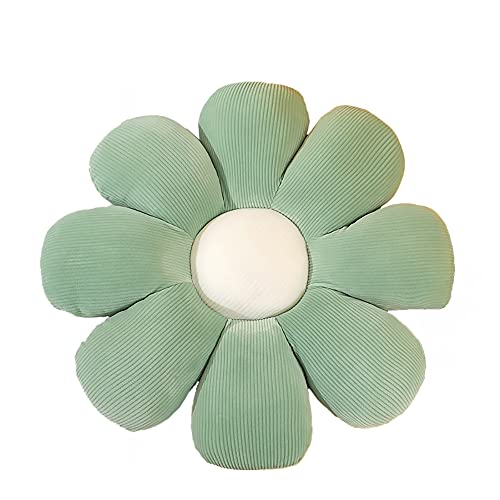 Daisy Petal-Shaped Throw Pillow, Cushion. Suitable for Office, Driving, Sofa, Tatami. Soft and Comfortable, it can be Used as Decoration or as a Gift. (38cm(14.9inch), Green)