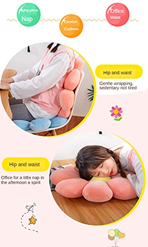 Daisy Petal-Shaped Throw Pillow, Cushion. Suitable for Office, Driving, Sofa, Tatami. Soft and Comfortable, it can be Used as Decoration or as a Gift. (38cm(14.9inch), Green)