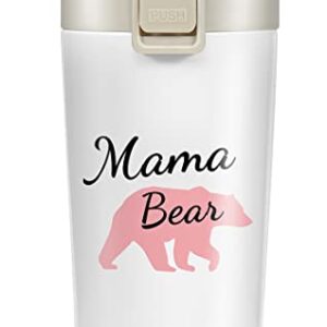 IDOKER Gift for Mom and Women, Mama mug Bear, Double Walled Vacuum Travel Coffee Mug with Lid, Leakproof Mom Mug for Birthday Christmas Mothers Gifts Day from Daughter/ Son.