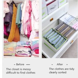 bella4home - 3Pcs Foldable Closet Organizers and Clothes Storage Bins - Washable Divided Fabric Storage Bins for Clothes Drawer Or Gray