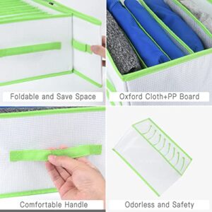 bella4home - 3Pcs Foldable Closet Organizers and Clothes Storage Bins - Washable Divided Fabric Storage Bins for Clothes Drawer Or Gray