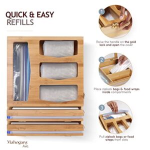 Ziplock Bag Organizer for Drawer - Foil and Plastic Wrap Organizer - Sandwich Bag Organizer for Drawer - Baggie Organizer for Drawer