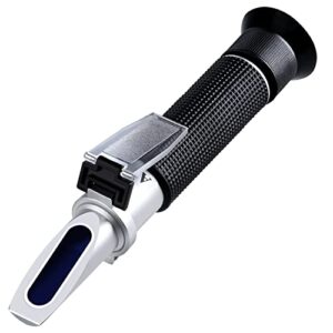 water salinity refractometer, leerchuang dual scales hydrometer: specific gravity 1.000-1.070 & ppt 0-100 (1‰ = 1ppt = 1000 ppm), handheld seawater tester for aquarium, marine fish-keeping, pool tank