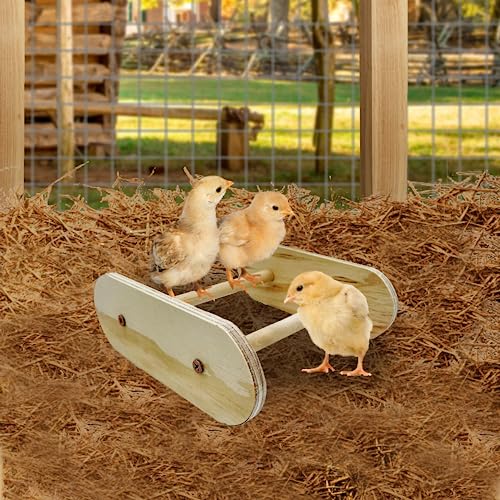 Backyard Barnyard Chick Perch and Mini Chicken Roosting Bar Set (2 Pack) Made in USA!!! Strong Natural Wood Jungle Gym Toys for Brooder and Coop Baby Birds Pollos Gallinas