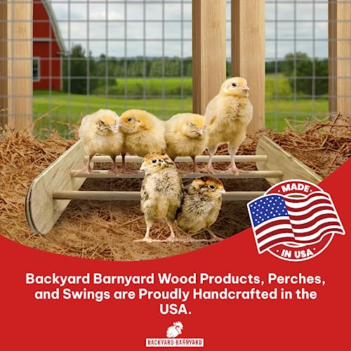 Backyard Barnyard Chick Perch and Mini Chicken Roosting Bar Set (2 Pack) Made in USA!!! Strong Natural Wood Jungle Gym Toys for Brooder and Coop Baby Birds Pollos Gallinas