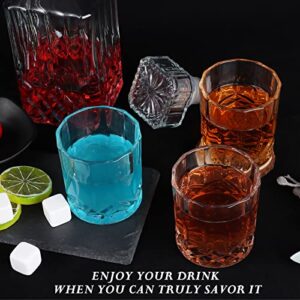 Whiskey Decanter Set 7 Pieces ，Crystal Whiskey Bottle With Glass Stopper, 4 Whiskey Glasses, 6 Cooling Whiskey Stones and Ice Clips, Whiskey, Scotch, Men, Holiday Gifts, Bar Essentials, 32OZ