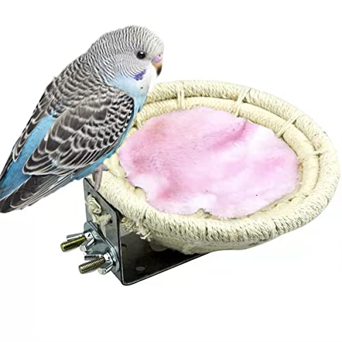 Yamibobo Bird Nest Natural Handmade Rope Weaved Egg Cage for Canary Finch Budgie Bird Breeding Nest House Cage Accessories 4.5inch