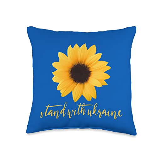 Sunflower Stand With Ukraine Shirts Sunflower Stand with Ukraine Throw Pillow, 16x16, Multicolor