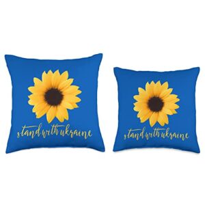 Sunflower Stand With Ukraine Shirts Sunflower Stand with Ukraine Throw Pillow, 16x16, Multicolor