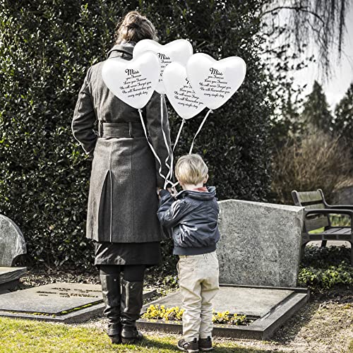 50 PCS White Memorial Balloons Set 40 PCS Memorial Balloons 8 PCS Peace Dove Balloons Funeral Remembrance Balloons 2 Rolls of Ribbons for Condolence Funeral Anniversary Memorial Services