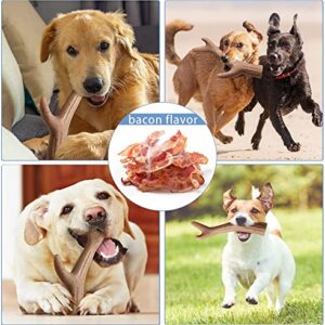 NOUGAT Dog Chew Toy- Dog Toys for Aggressive Chewer- Durable Dog Toys Puppy Teething Chew Toys for Large Size Dogs,Tough Dog Toys Keep Dogs Busy,Suit for Small and Medium Dog,Bacon Flavor (Stick)