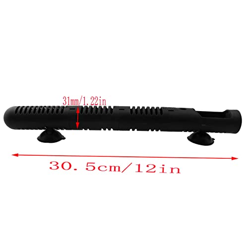 FMHXG Aquarium Heater Protective Case 30.5cm Detachable Design Black Heating Rod Sleeve Heater Guard Protector Protective Cover Guard with Suction Cups for Fish Tank Water Aquarium Heater Protector