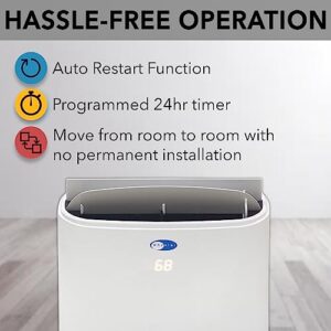 Whynter 14,000 White ARC-147WF (10,000 BTU SACC) Dual Hose Cooling Portable Air Conditioner, Dehumidifier, and Fan with Remote Control, up to 500 sq ft