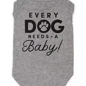 Plus Size Dog Shirt Every Dog Needs a Baby Letter Printing Pregnancy Announcement Pregnancy Reveal Dog Clothes Puppy T-Shirt Doggy Apparel