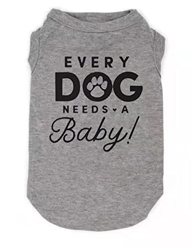 Plus Size Dog Shirt Every Dog Needs a Baby Letter Printing Pregnancy Announcement Pregnancy Reveal Dog Clothes Puppy T-Shirt Doggy Apparel