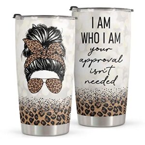 macorner gifts for women - stainless steel tumbler 20oz - gift ideas for leopard lovers & birthday gifts for women, mothers day christmas gifts for women best friends sister mom her