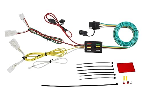 Oyviny Vehicle Side Custom 4 Way Trailer Wiring Harness for 2004-2015 Toyota Prius, Prius 56147 Tow Hitch 4-Way Flat Connector