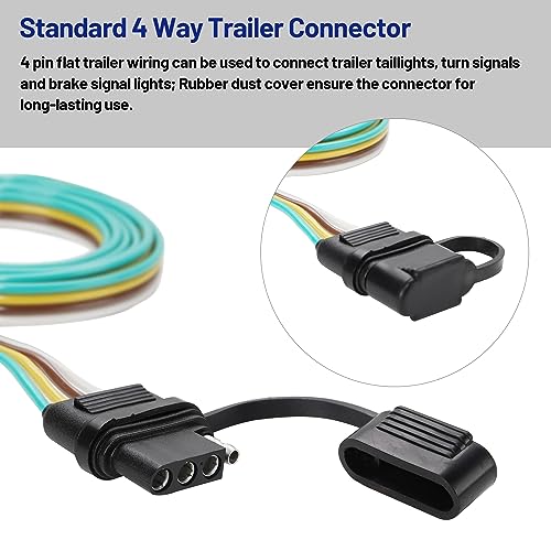 Oyviny Vehicle Side Custom 4 Way Trailer Wiring Harness for 2004-2015 Toyota Prius, Prius 56147 Tow Hitch 4-Way Flat Connector