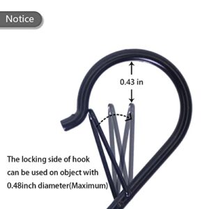 12PCS S Hooks for Hanging, S Shaped Hooks for Racks/Shelf/Rod, Black S Hooks for Hanging Kitchen Utensil/Plants/Pots and Pans, Heavy Duty and Rustproof, Home Organization Accessories