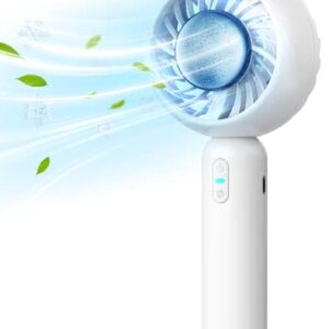 SWEETFULL Portable Handheld Fan Personal Air Conditioner mini Fan Semiconductor Cooling Small Personal Cooler USB Rechargeable hand held Fan Cute Design Fan for women indoor/outdoor, 3 Speeds