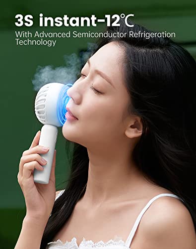 SWEETFULL Portable Handheld Fan Personal Air Conditioner mini Fan Semiconductor Cooling Small Personal Cooler USB Rechargeable hand held Fan Cute Design Fan for women indoor/outdoor, 3 Speeds