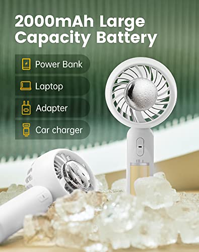 SWEETFULL Portable Handheld Fan Personal Air Conditioner mini Fan Semiconductor Cooling Small Personal Cooler USB Rechargeable hand held Fan Cute Design Fan for women indoor/outdoor, 3 Speeds