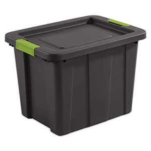 sterilite tuff1 latching 18 gallon plastic impact resistant storage container bin & lid for storing items in basements, garages, & attics (12 pack)