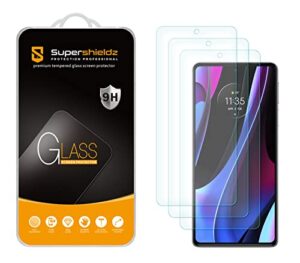 supershieldz (3 pack) designed for motorola edge+ / plus (2022 model only) and motorola edge+ / plus 5g uw tempered glass screen protector, anti scratch, bubble free