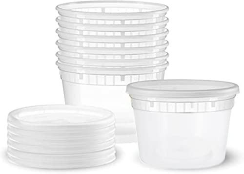 Kosherific Premium Plastic Food and Deli Storage Containers With Airtight Lids 16oz (5 Count) | Stackable, Freezer Safe, Leakproof