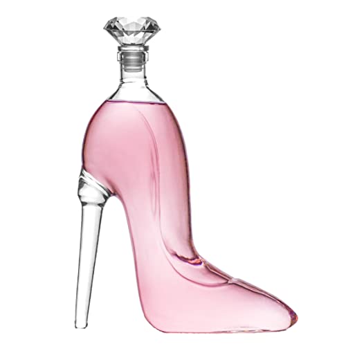 Heel Stiletto High Heels Shape Decanter Whiskey and Wine Decanter with Stopper - Handcrafted High Heel Decanter for Wine Liquor Rum Bourbon Tequila, Elegant Decanter Gifts for Women - Copyright Design