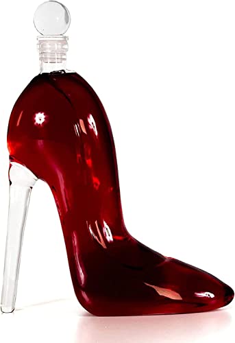 Heel Stiletto High Heels Shape Decanter Whiskey and Wine Decanter with Stopper - Handcrafted High Heel Decanter for Wine Liquor Rum Bourbon Tequila, Elegant Decanter Gifts for Women - Copyright Design