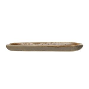 bloomingville stoneware, reactive glaze platter, 10" l x 6" w x 1" h, brown