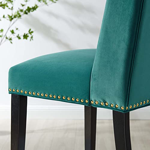 Modway Baron Performance Velvet Set of 2 Dining Chair, Teal