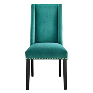 Modway Baron Performance Velvet Set of 2 Dining Chair, Teal