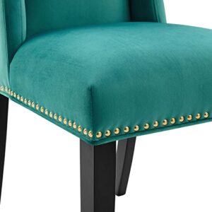 Modway Baron Performance Velvet Set of 2 Dining Chair, Teal