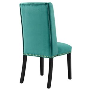 Modway Baron Performance Velvet Set of 2 Dining Chair, Teal