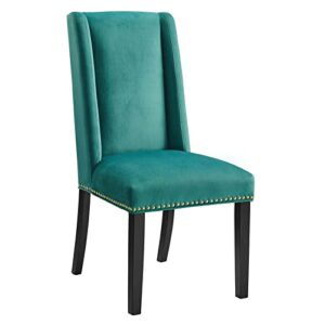 Modway Baron Performance Velvet Set of 2 Dining Chair, Teal