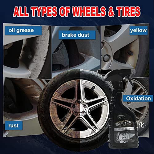 Air Jungles Car Wheel & Tire Cleaner 16.9 Fl Oz, Brake Buster Wheel Cleaner, Aluminum and Chrome Wheel Cleaner, Acid-Free Wheel Cleaner Safe on All Wheel & Rim Finishes