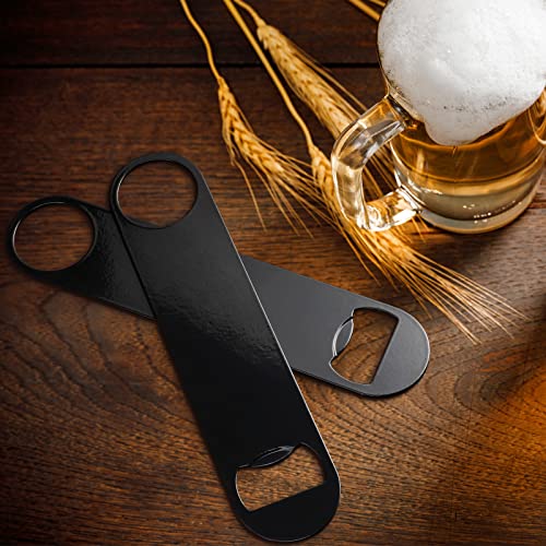 Pack of 20 Flat Bottle Opener Stainless Steel Beer Openers Sublimation Bottle Opener Blanks Heavy Duty Bar Funny Bartender Bottle Opener for Men Women Kitchen Party Supplies, 7 Inch (Black)