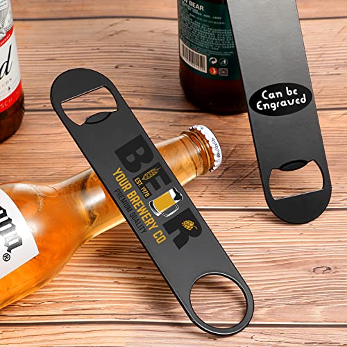 Pack of 20 Flat Bottle Opener Stainless Steel Beer Openers Sublimation Bottle Opener Blanks Heavy Duty Bar Funny Bartender Bottle Opener for Men Women Kitchen Party Supplies, 7 Inch (Black)