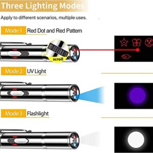 HEYPOMAX Laser Pointer, Red LED Light Pointer Cat Toys for Indoor Cats Dogs, Long Range 3 Modes Lazer Projection Playpen,USB Recharge