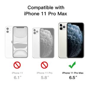 JETech Case for iPhone 11 Pro Max 6.5-Inch with Stand, Support Wireless Charging, Slim Shockproof Bumper Phone Cover, 3-Way Metal Kickstand (Clear)