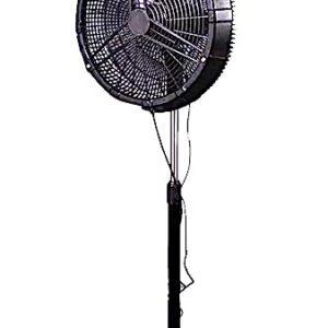 Optimus 18" Outdoor Oscillating Stand Misting Fan, Black