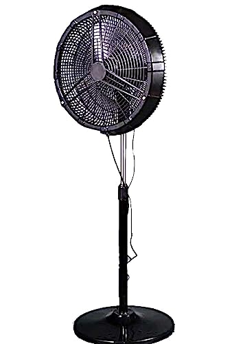 Optimus 18" Outdoor Oscillating Stand Misting Fan, Black