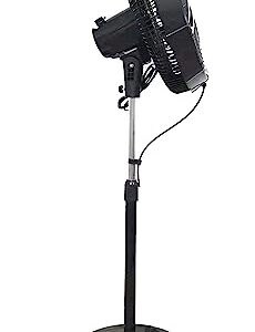 Optimus 18" Outdoor Oscillating Stand Misting Fan, Black