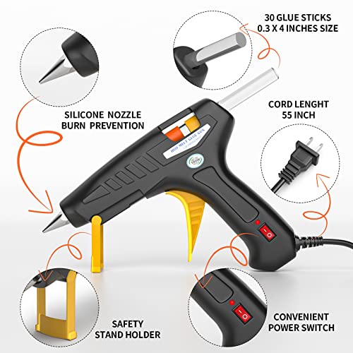 NIONIO- Glue Gun, Hot Glue Guns, with 40 Glue Gun Sticks, Glue Gun Kit, Mini Glue Gun, Mini Hot Glue Gun, Hot Melt Glue Gun, Craft Glue Gun, Hot Glue Gun with Glue Sticks, Small Glue Gun(100W)