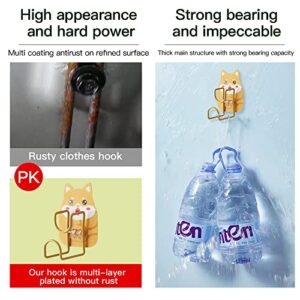 4pcs Latest Models Adhesive Hooks Washbasin Hooks Cute Animal Hooks Heavy Duty 55.11lb(Max) Waterproof Antirust Reusable Utility for Bathroom Kitchen Kids Room Multiple Use