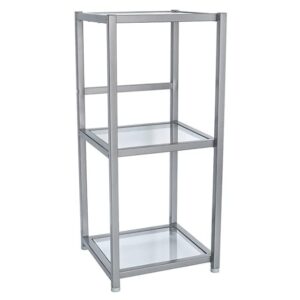 Cambria Studio 3B Mercer 3 Tier Tower Shelving Unit Nickel 13.11" L x 13.11" W x 29.53" H