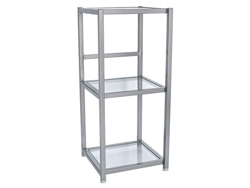 Cambria Studio 3B Mercer 3 Tier Tower Shelving Unit Nickel 13.11" L x 13.11" W x 29.53" H